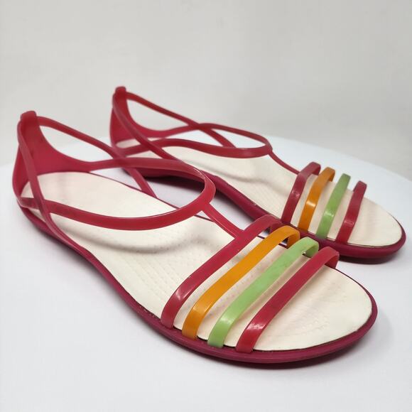 CROCS | Shoes | Crocs Isabella Jelly Sandals Women 1m Pink Green Yellow ...